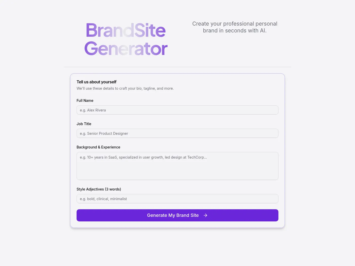 BrandSite Generator