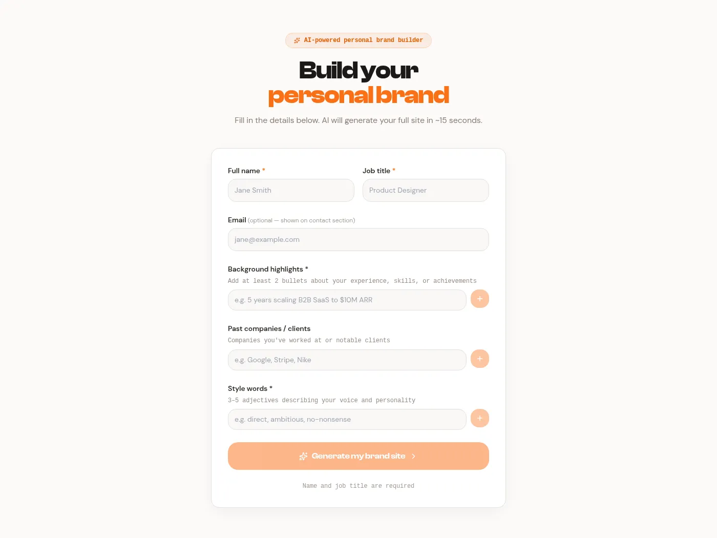 BrandMe AI Generator