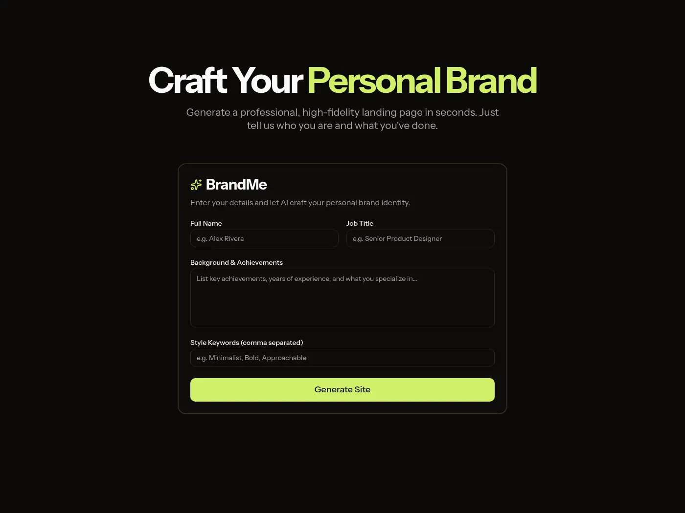 BrandMe Site Generator