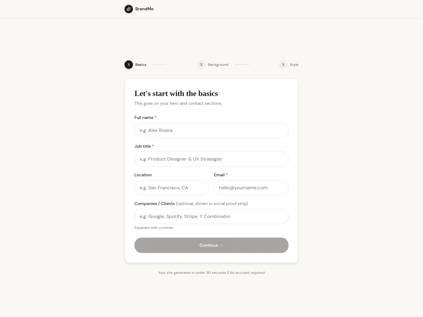 BrandMe Site Generator