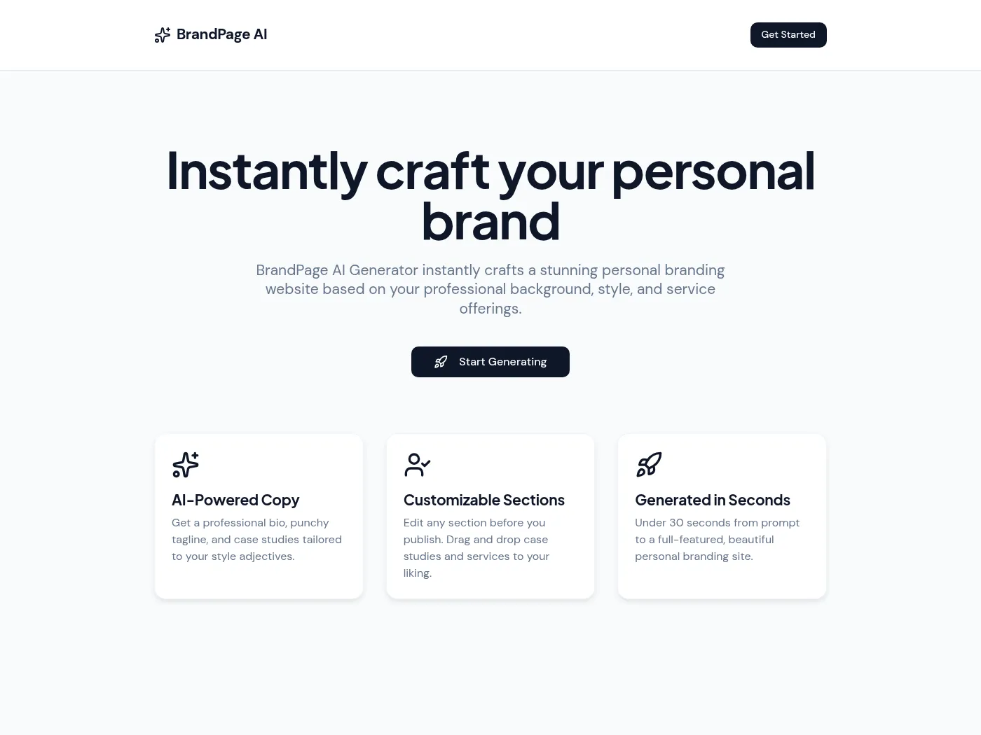 BrandPage AI Generator