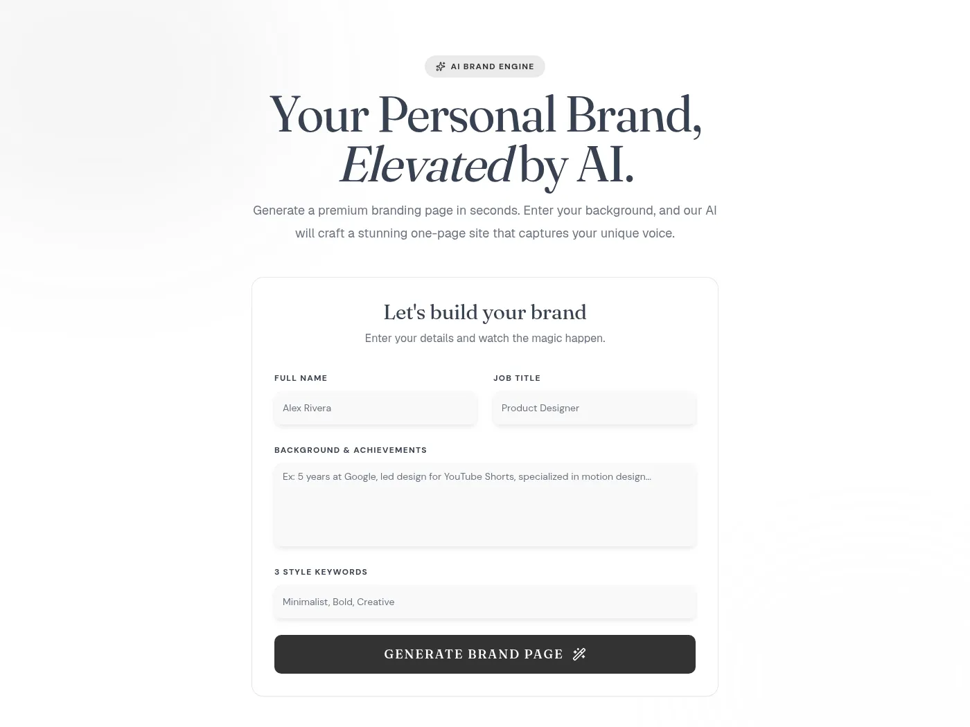 BrandPage Generator