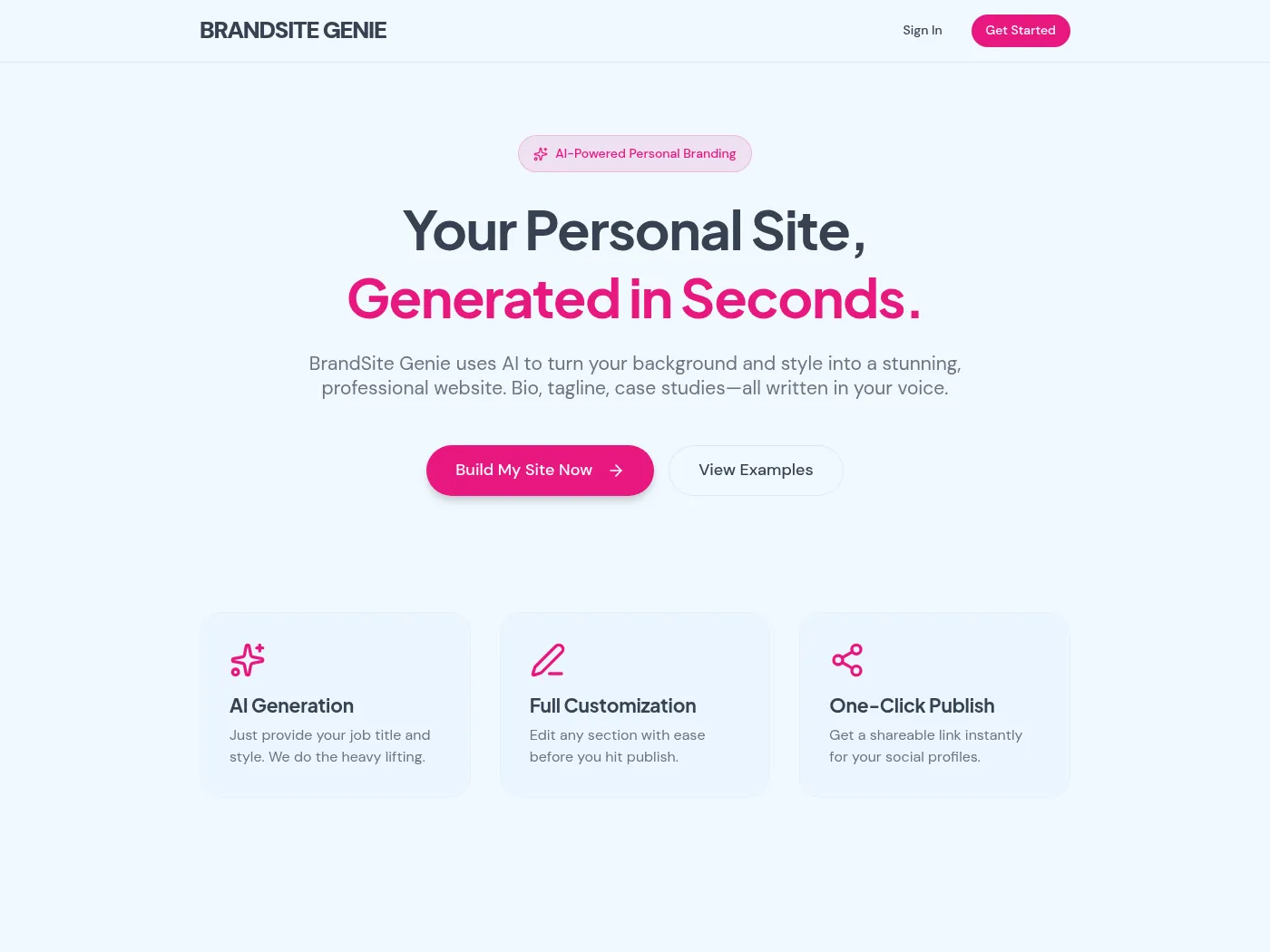 BrandSite Genie