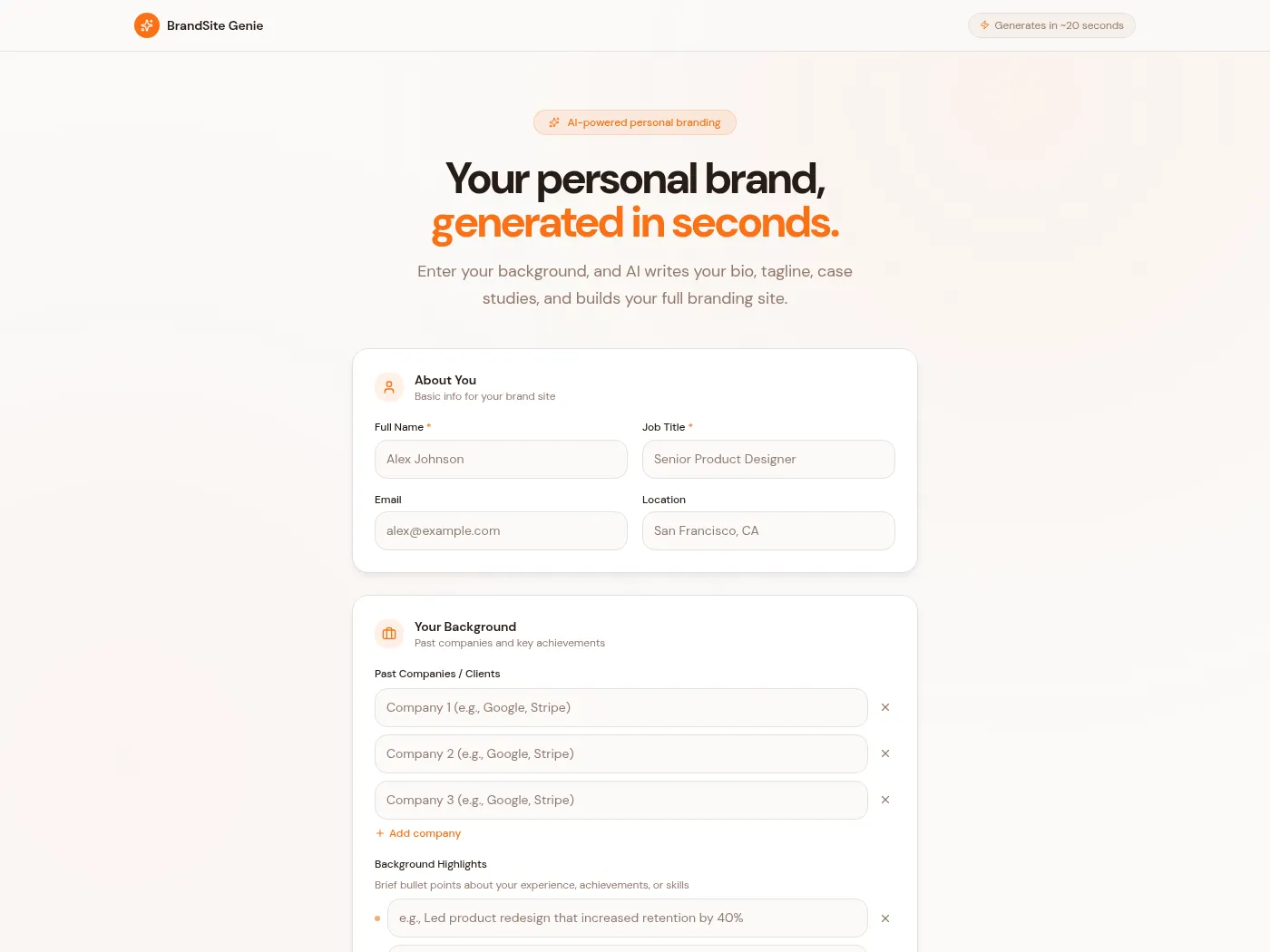 BrandSite Genie