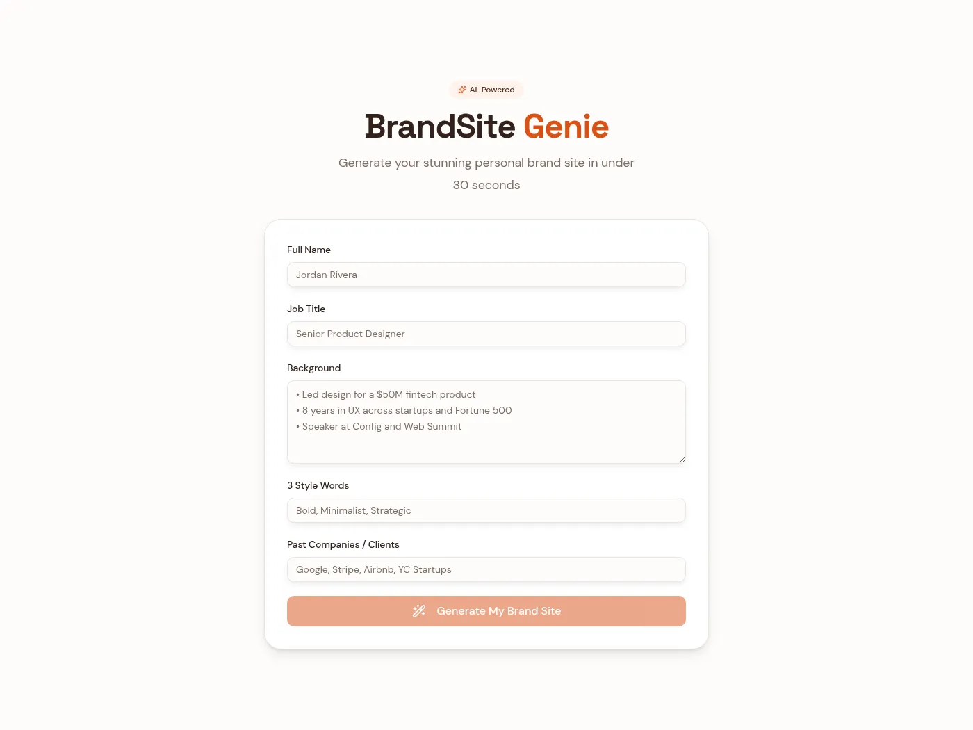 BrandSite Genie