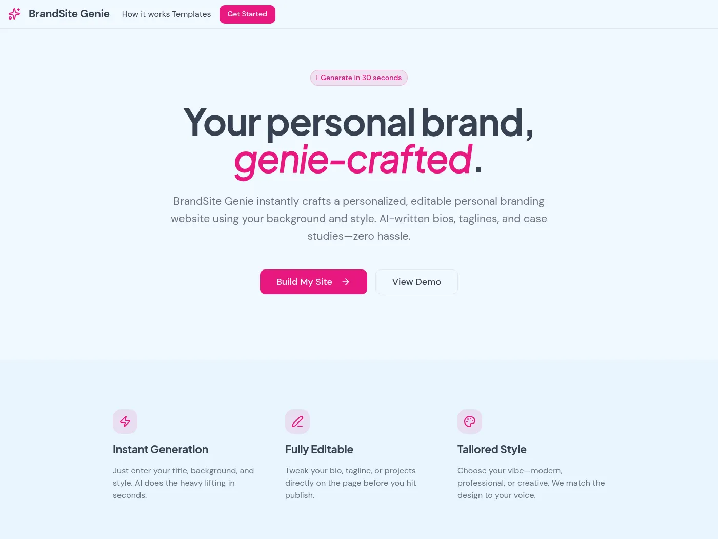 BrandSite Genie