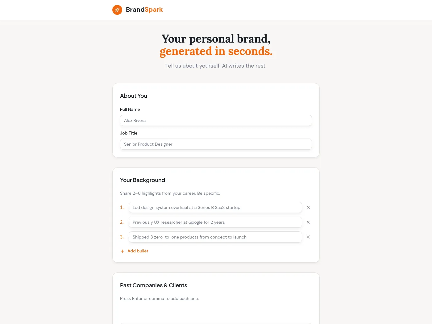 BrandSpark AI Site Generator
