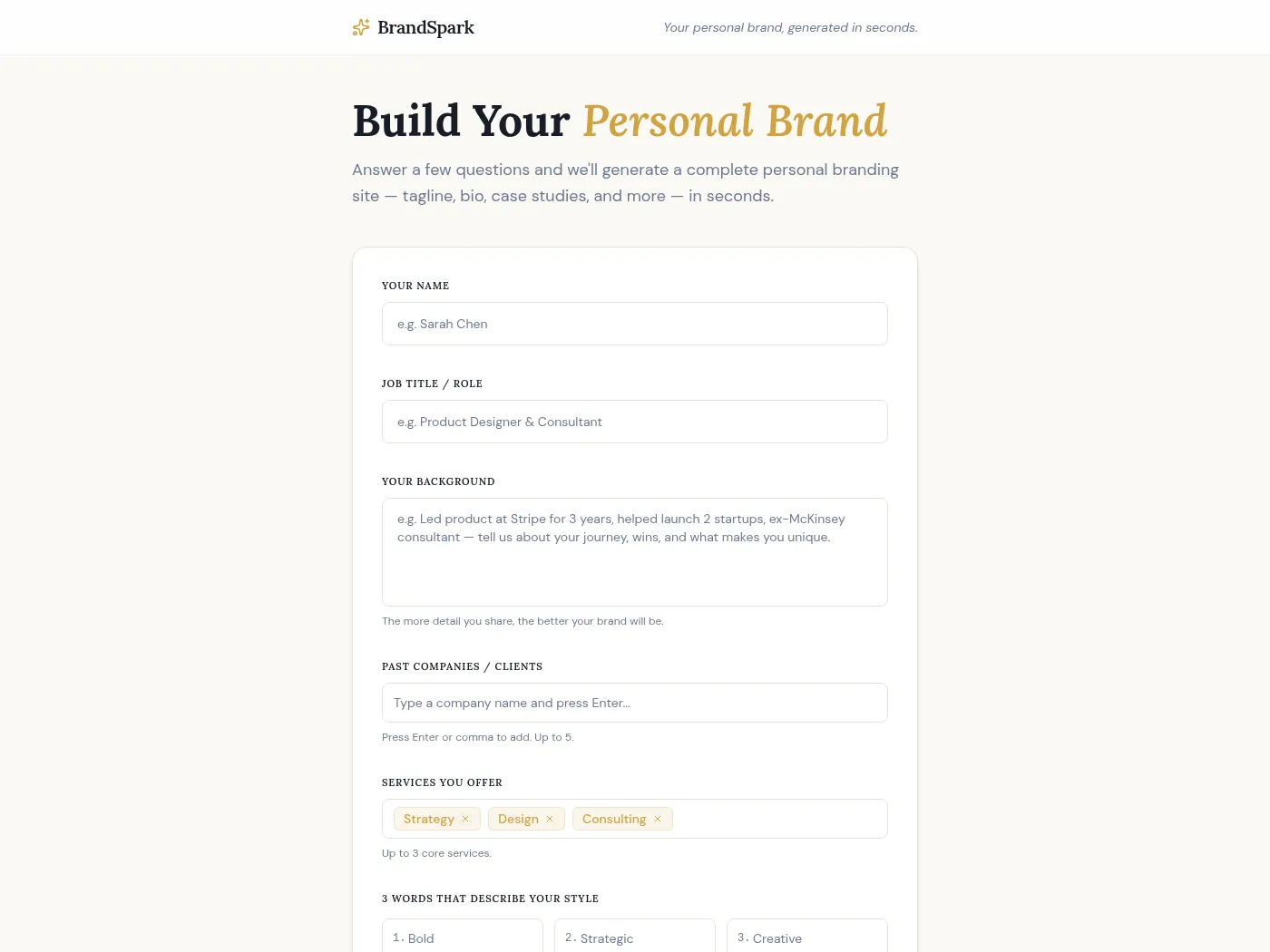 BrandSpark Generator