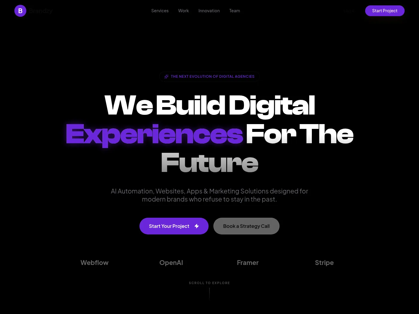 Brandzy Futuristic Agency Site