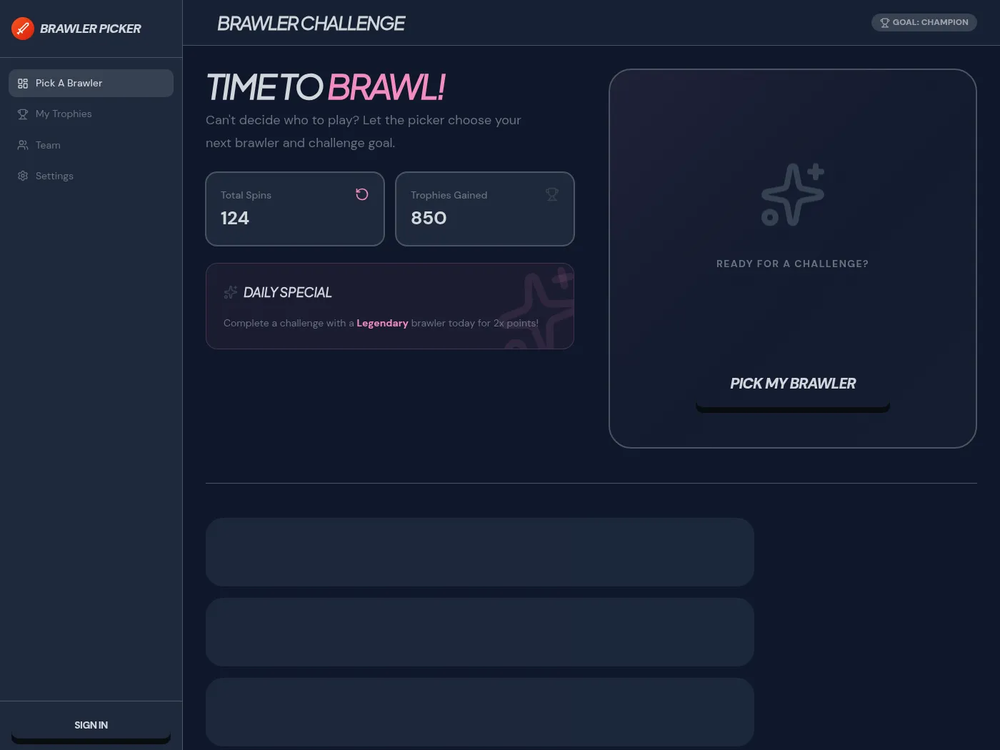 Brawler Trophy Picker