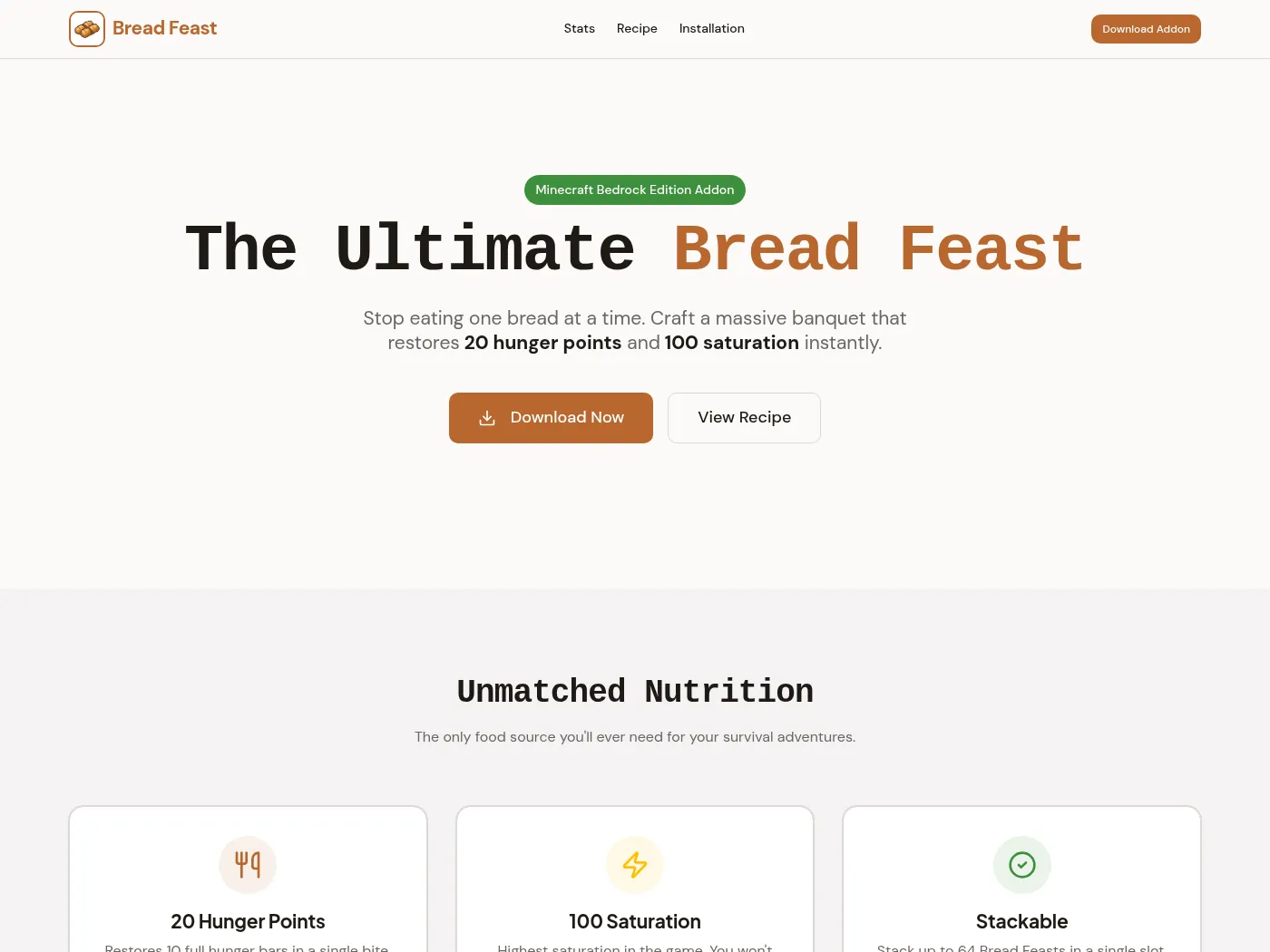 Minecraft Bread Feast
