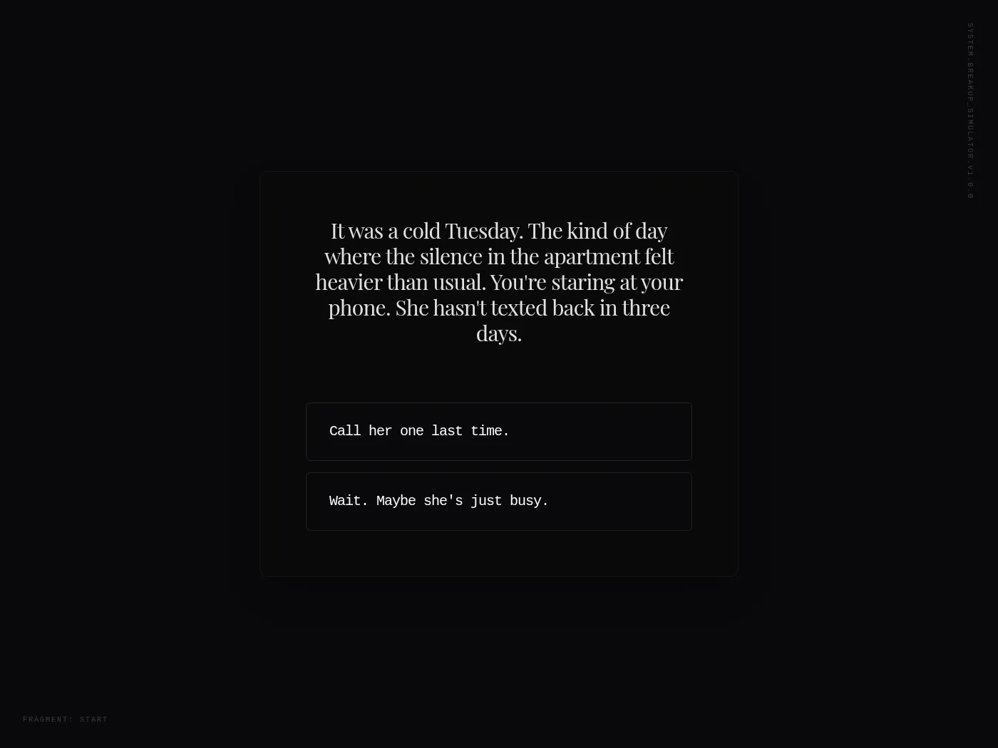 Breakup Story Simulator