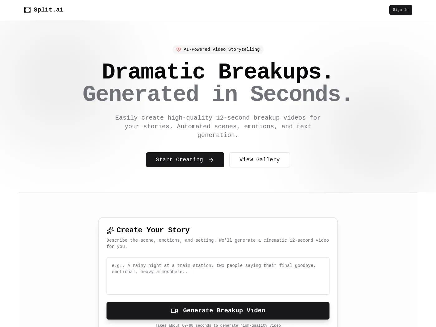 Breakup Video Generator