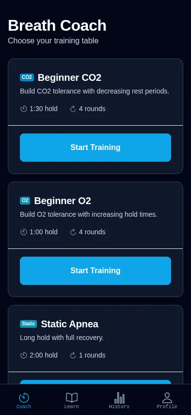 Freedive Breath Coach