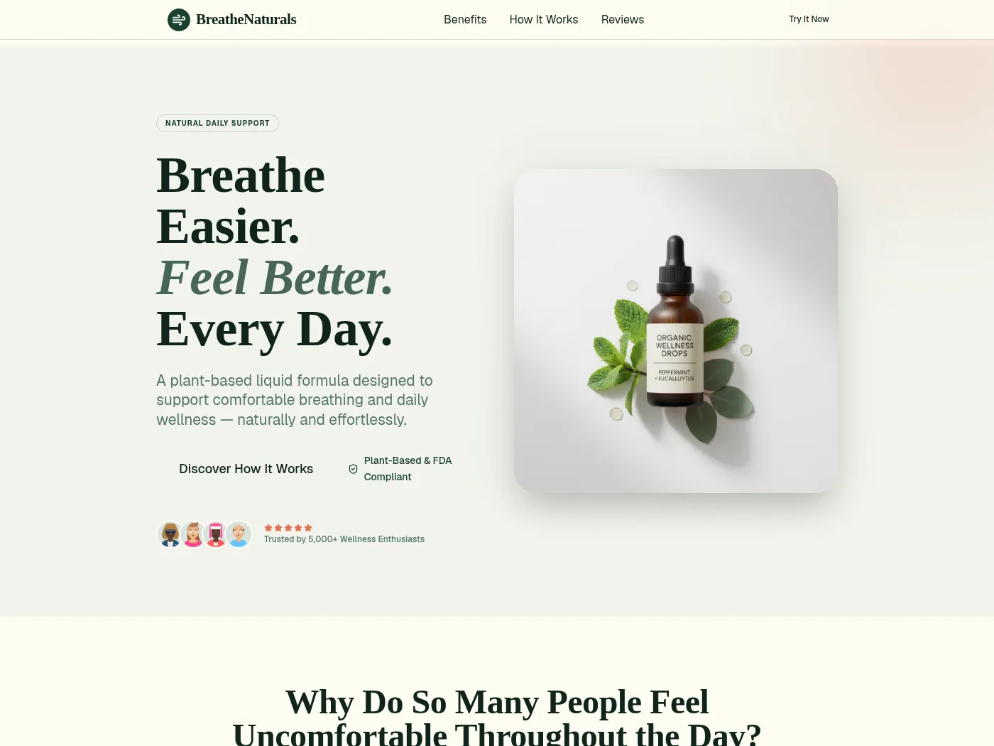 BreatheNaturals Landing Page