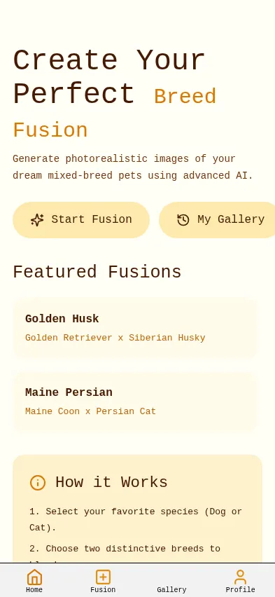 BreedFusion Pet Visualizer