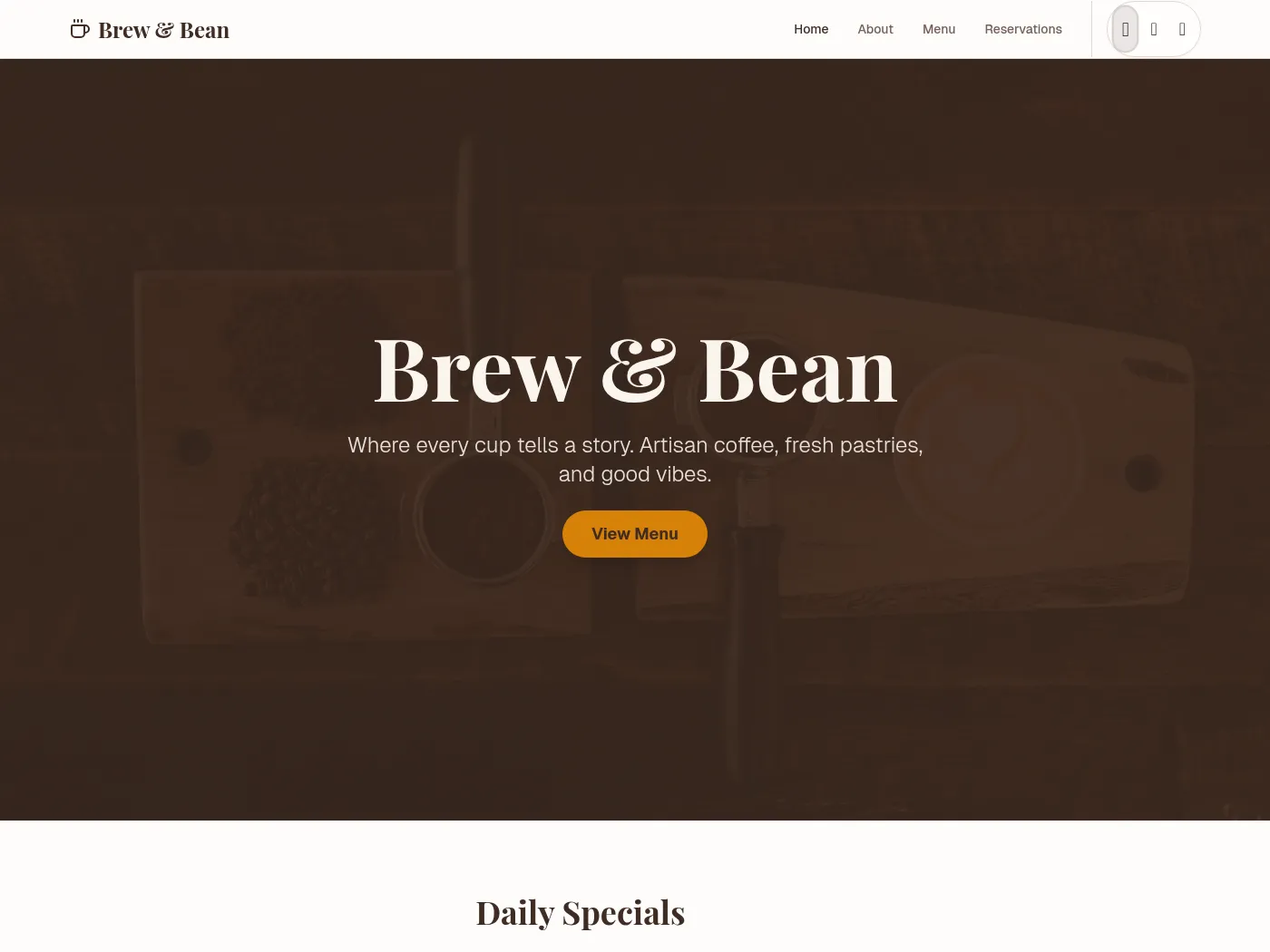 Brew & Bean Website