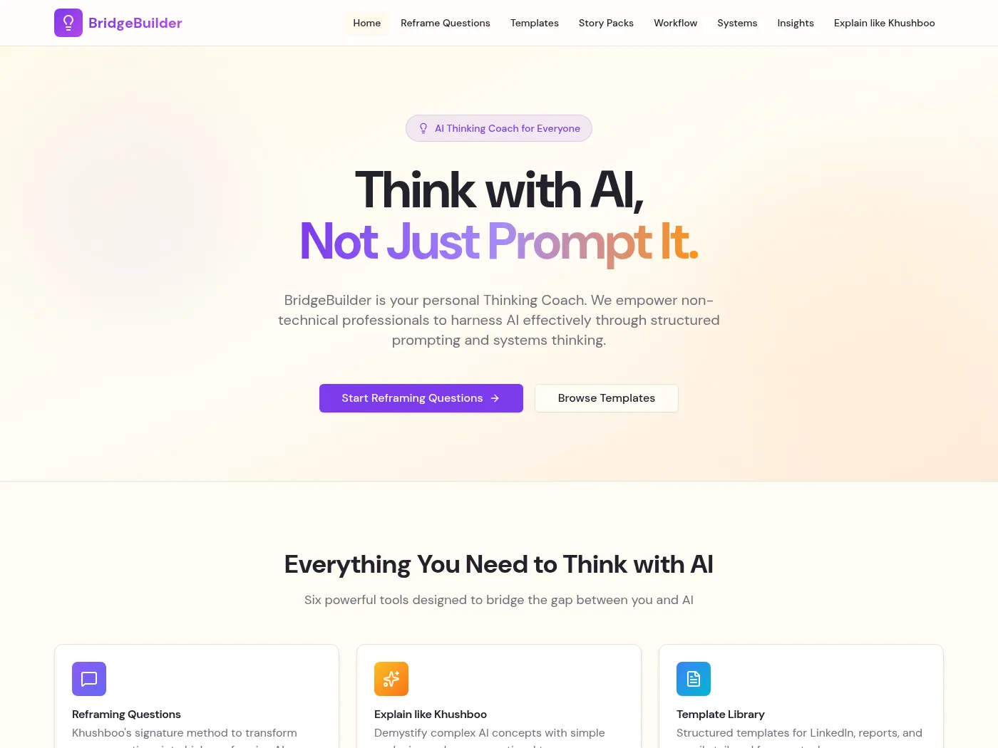 BridgeBuilder: AI Thinking Coach for Non-Technical Professionals