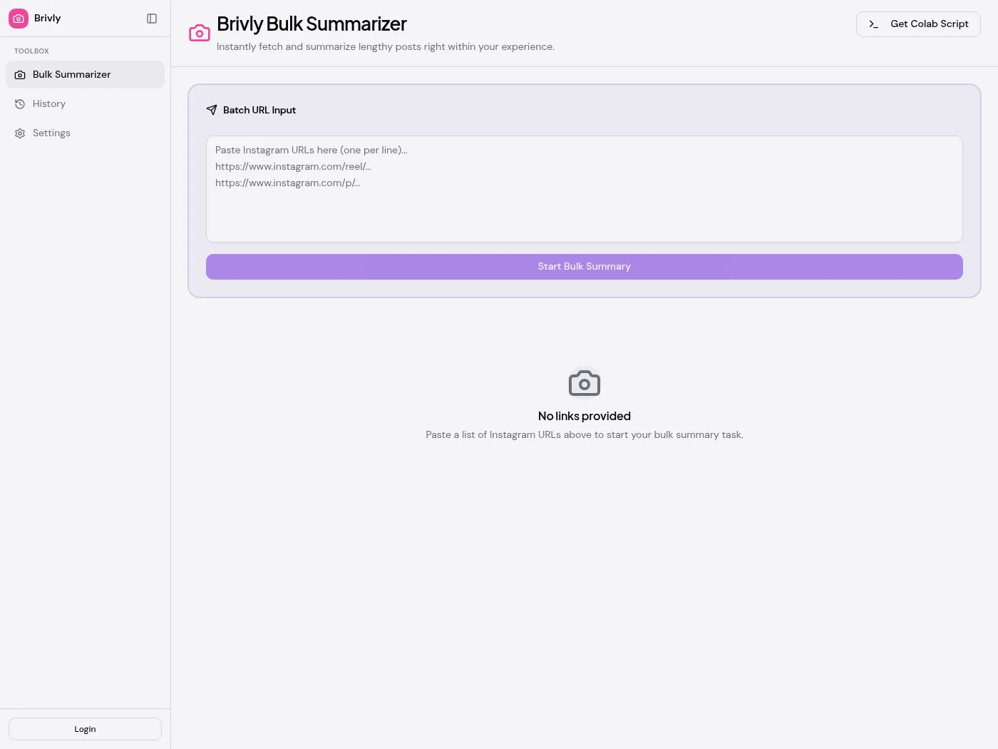 Brivly Insta Summarizer