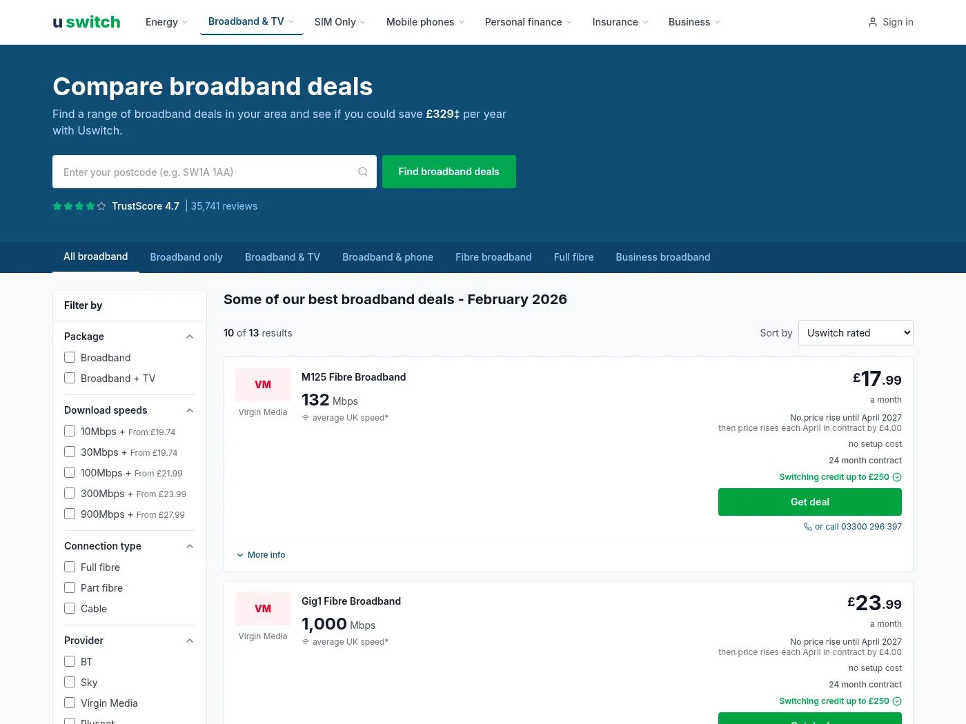 Broadband Comparison Hub