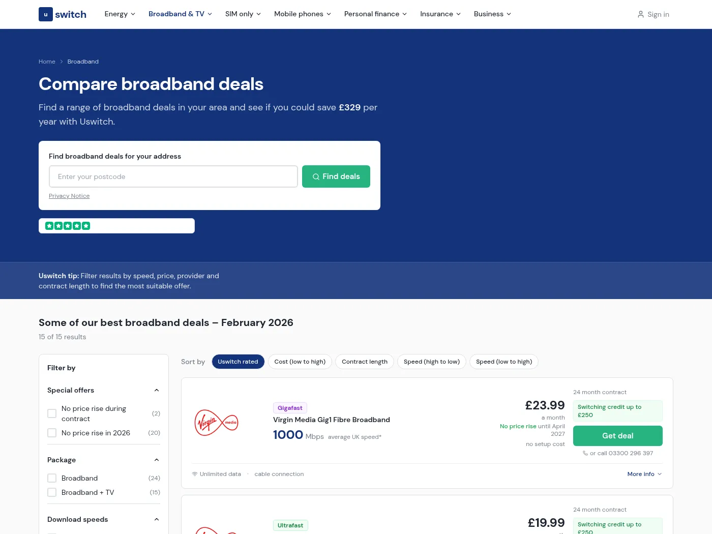 Broadband Finder Clone