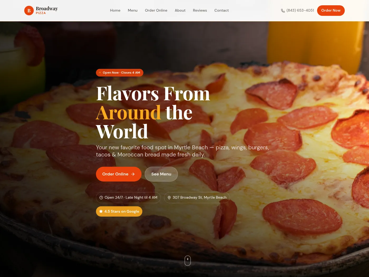 Broadway Pizza Web Hub