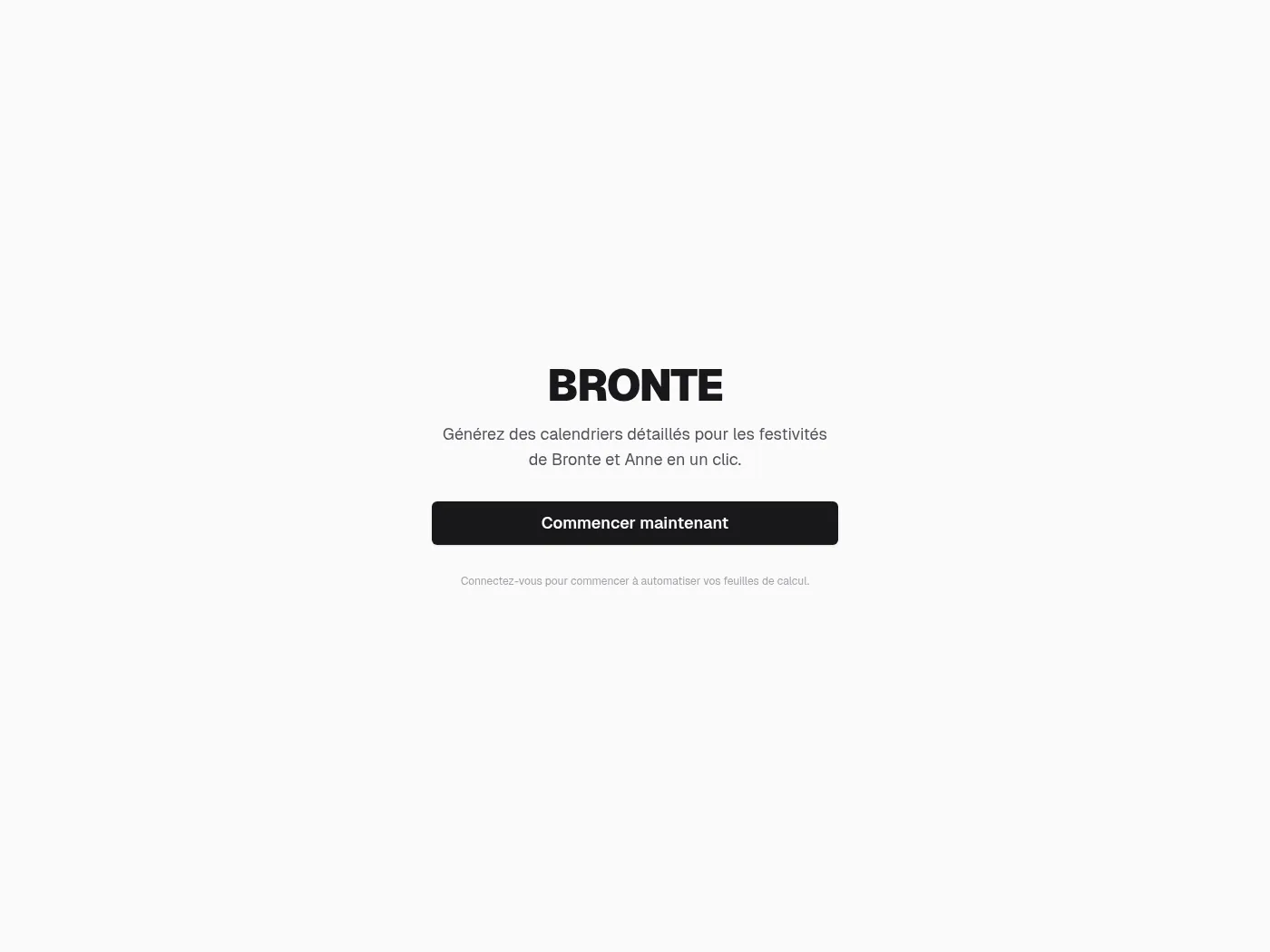 Bronte Holiday Calendar