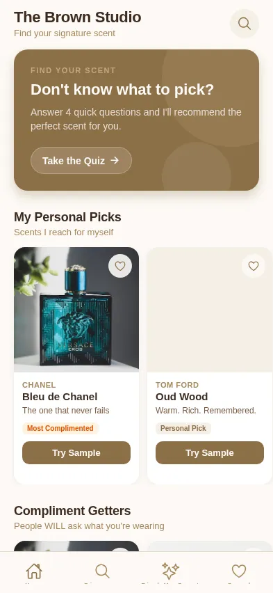 Brown Studio Fragrance App