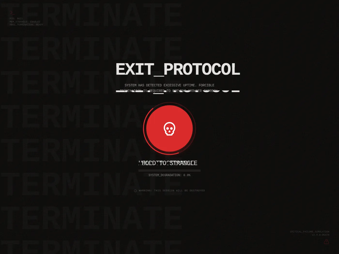 Browser Self-Destruct Site