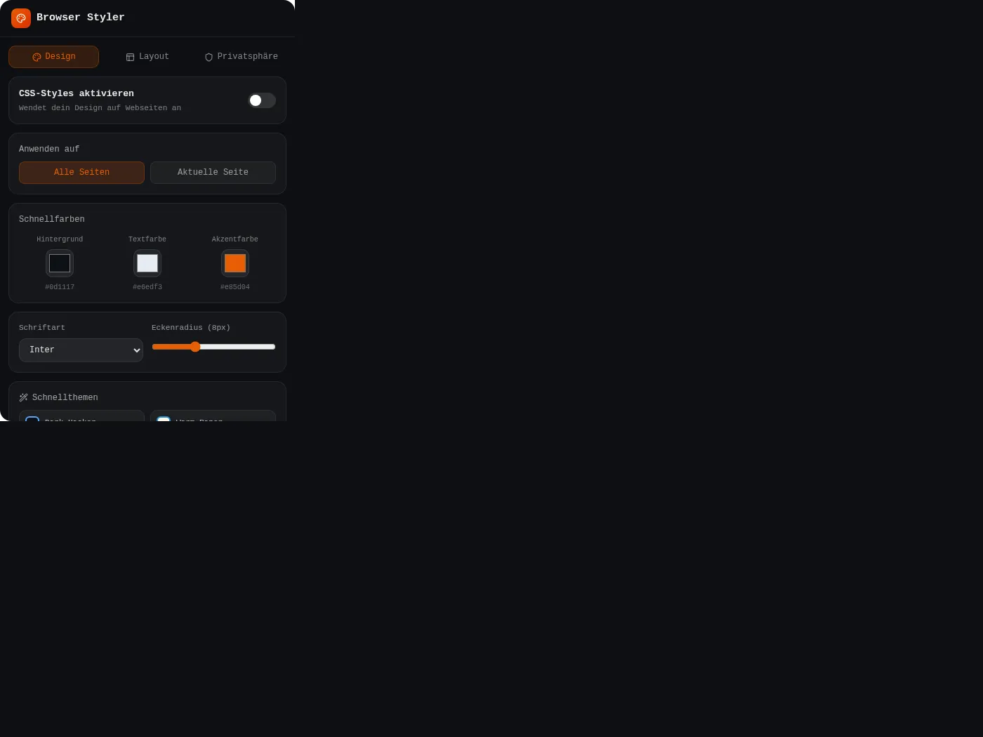 Custom Browser Styler