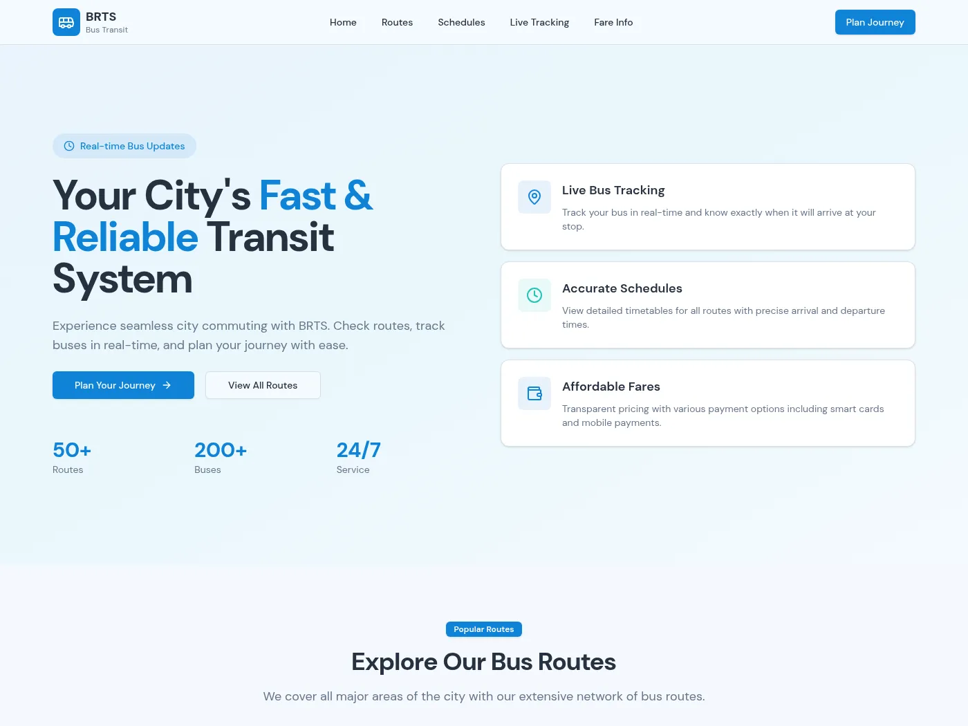 BRTS Bus Info Portal