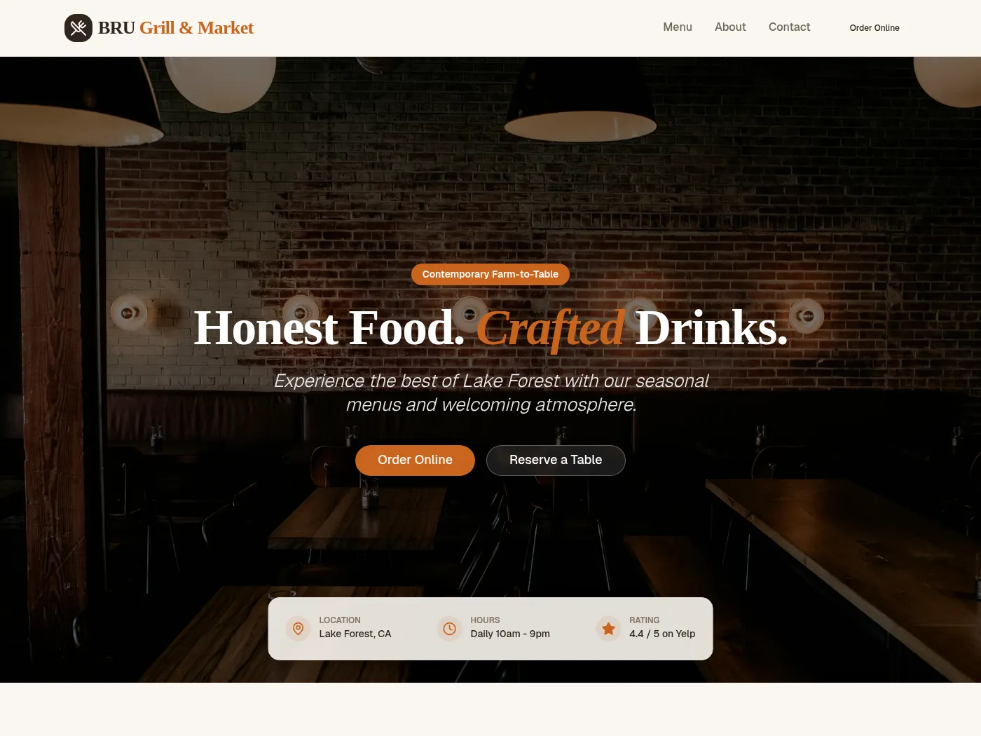 Bru Grill & Market Site