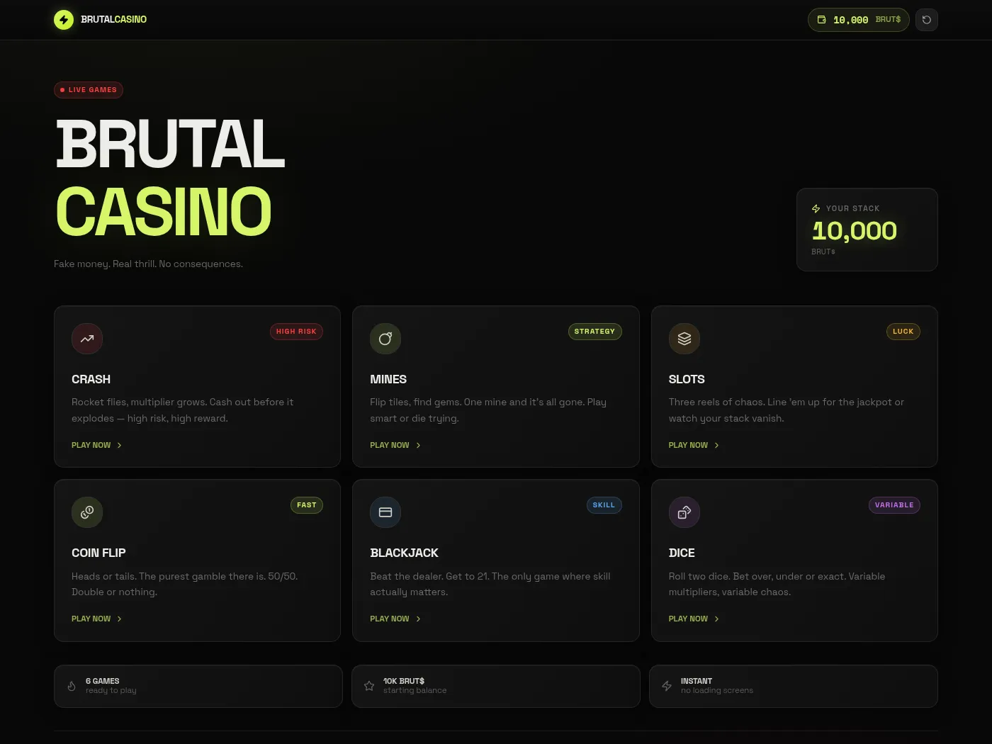 Brutal MiniGames Casino