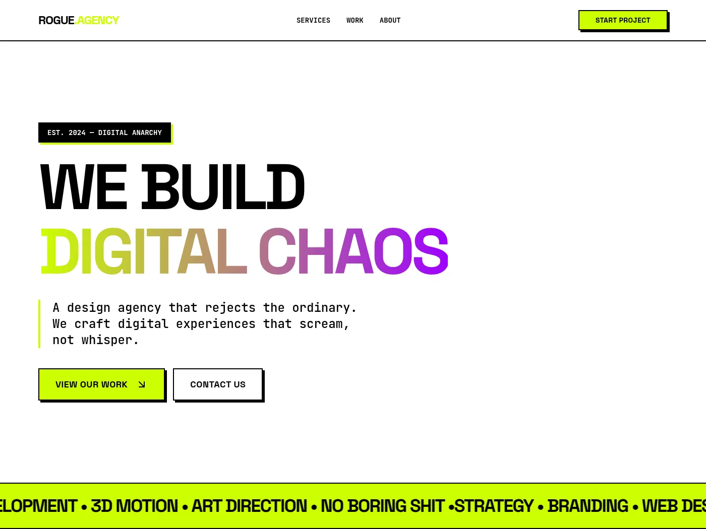 Brutalist Design Landing