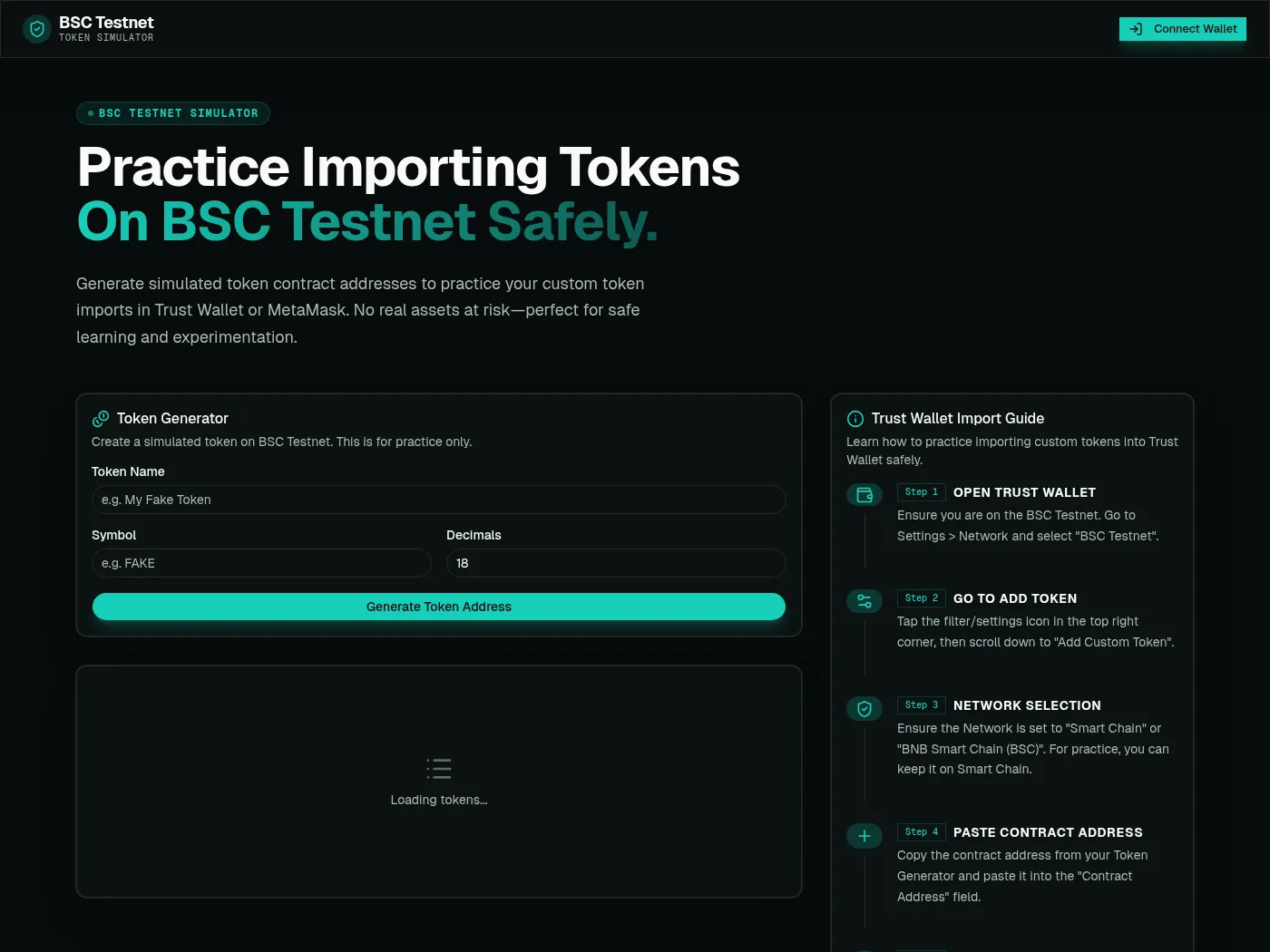 BSC Testnet Token Simulator