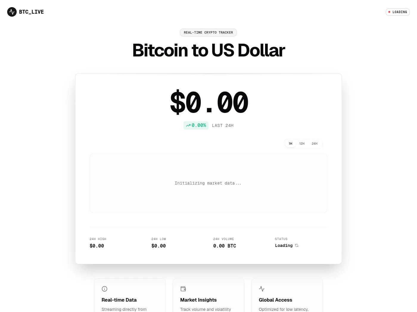 Live Bitcoin Rate Page