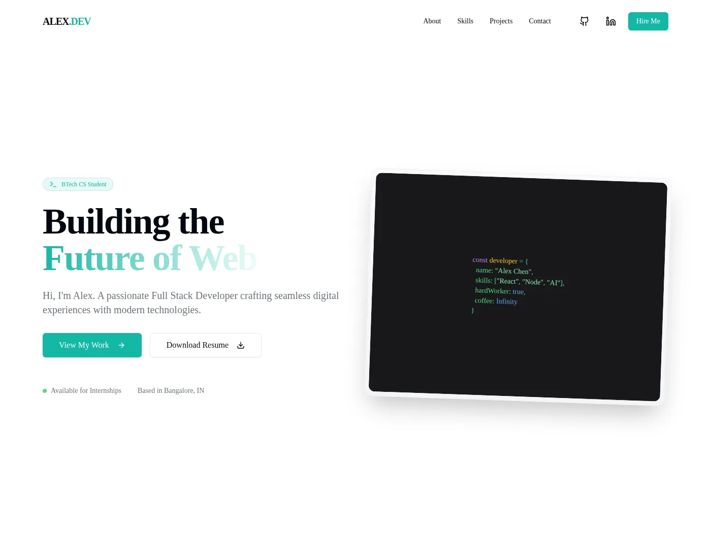 BTech Student Portfolio