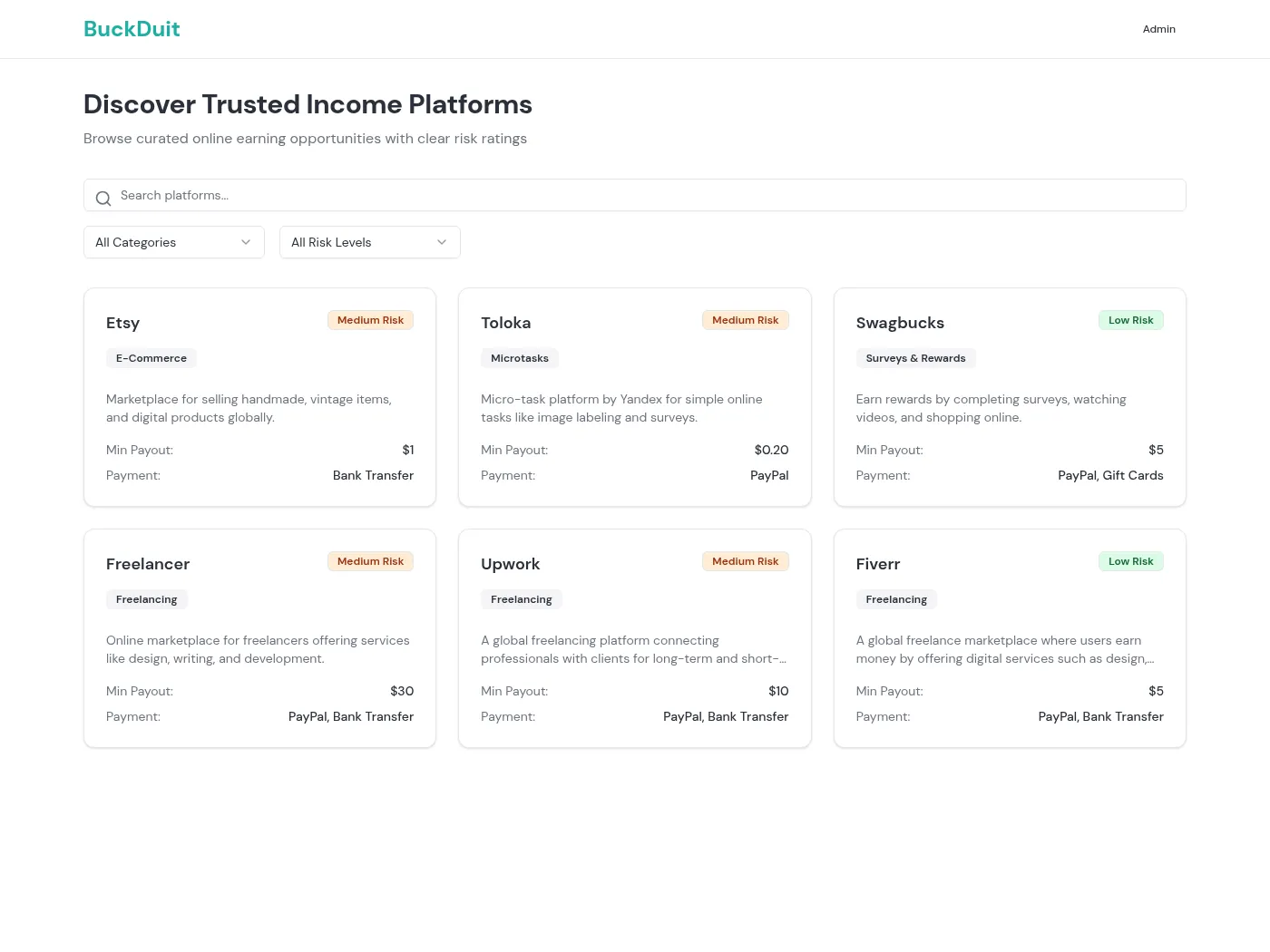 BuckDuit Income Directory