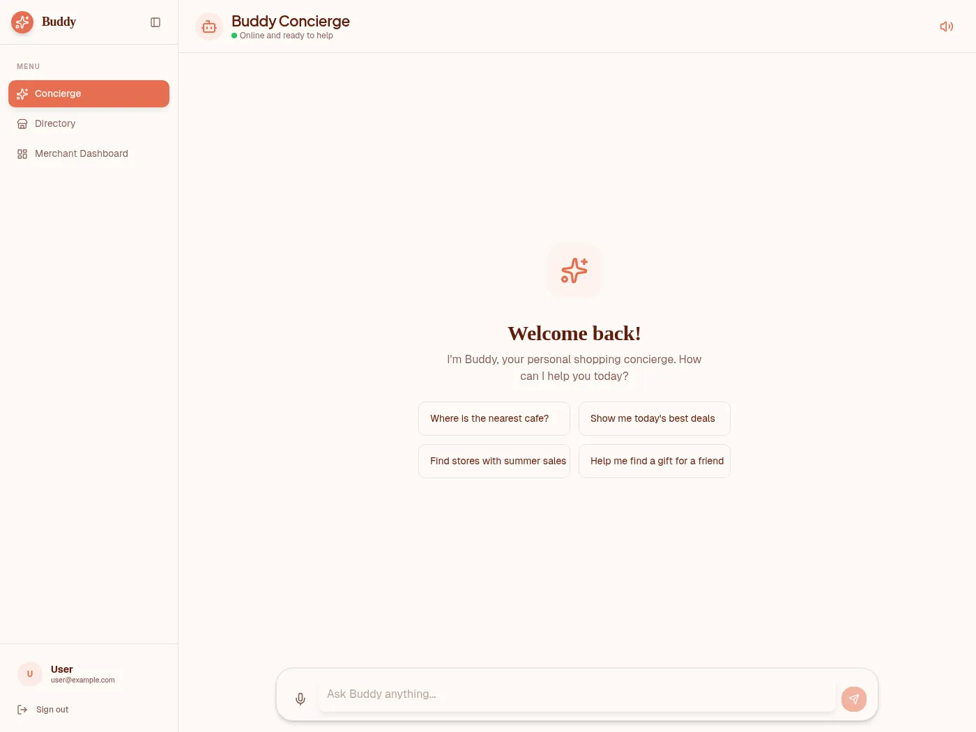 Buddy Shopping Concierge