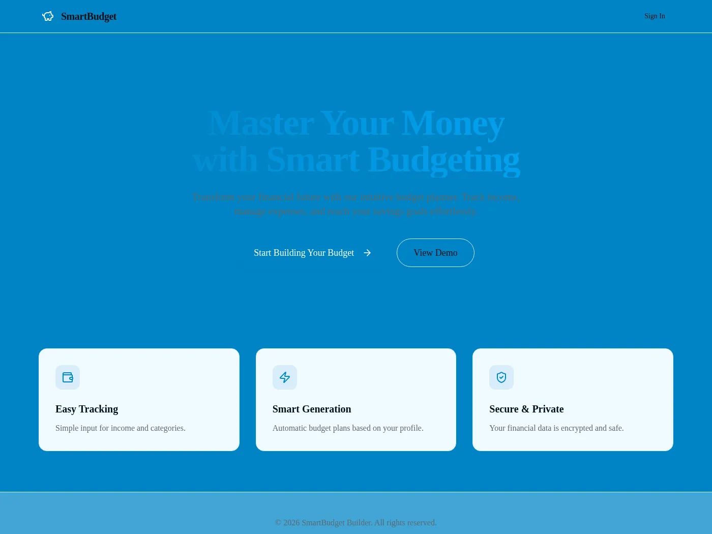 Smart Budget Builder