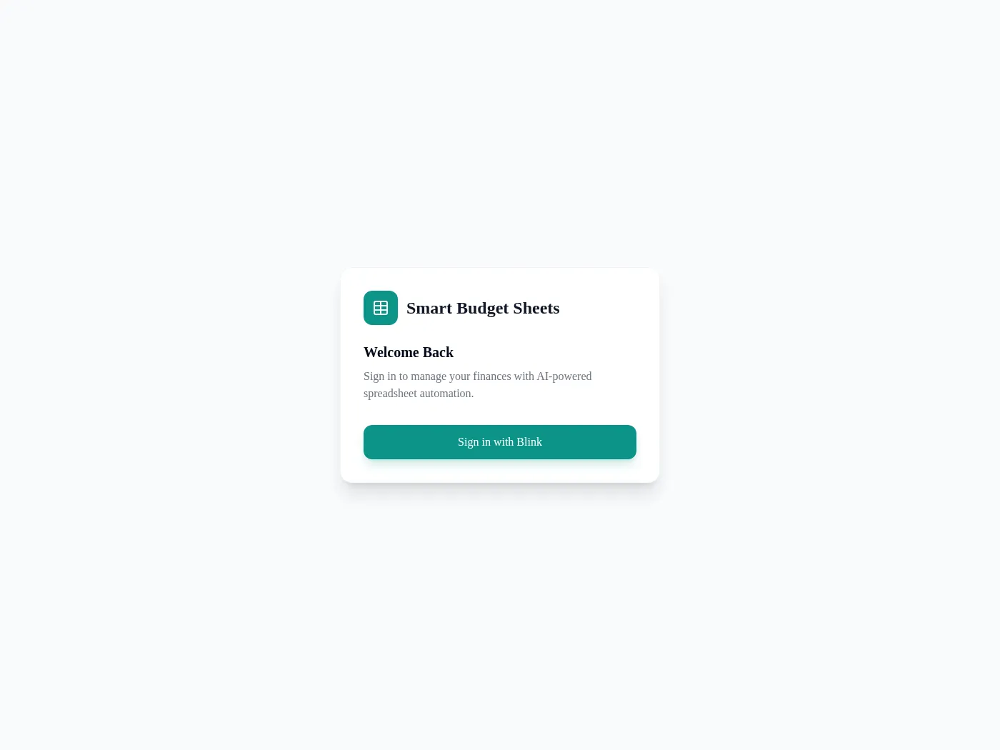Smart Budget Sheets