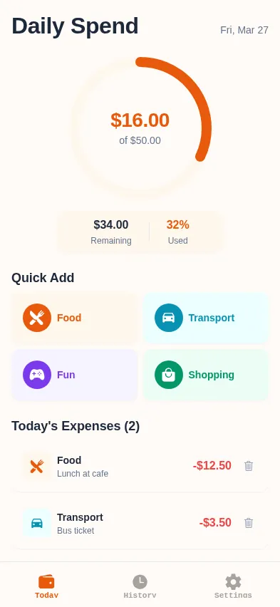 Daily Spend Tracker