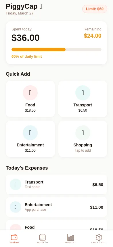 PiggyCap Budget Tracker