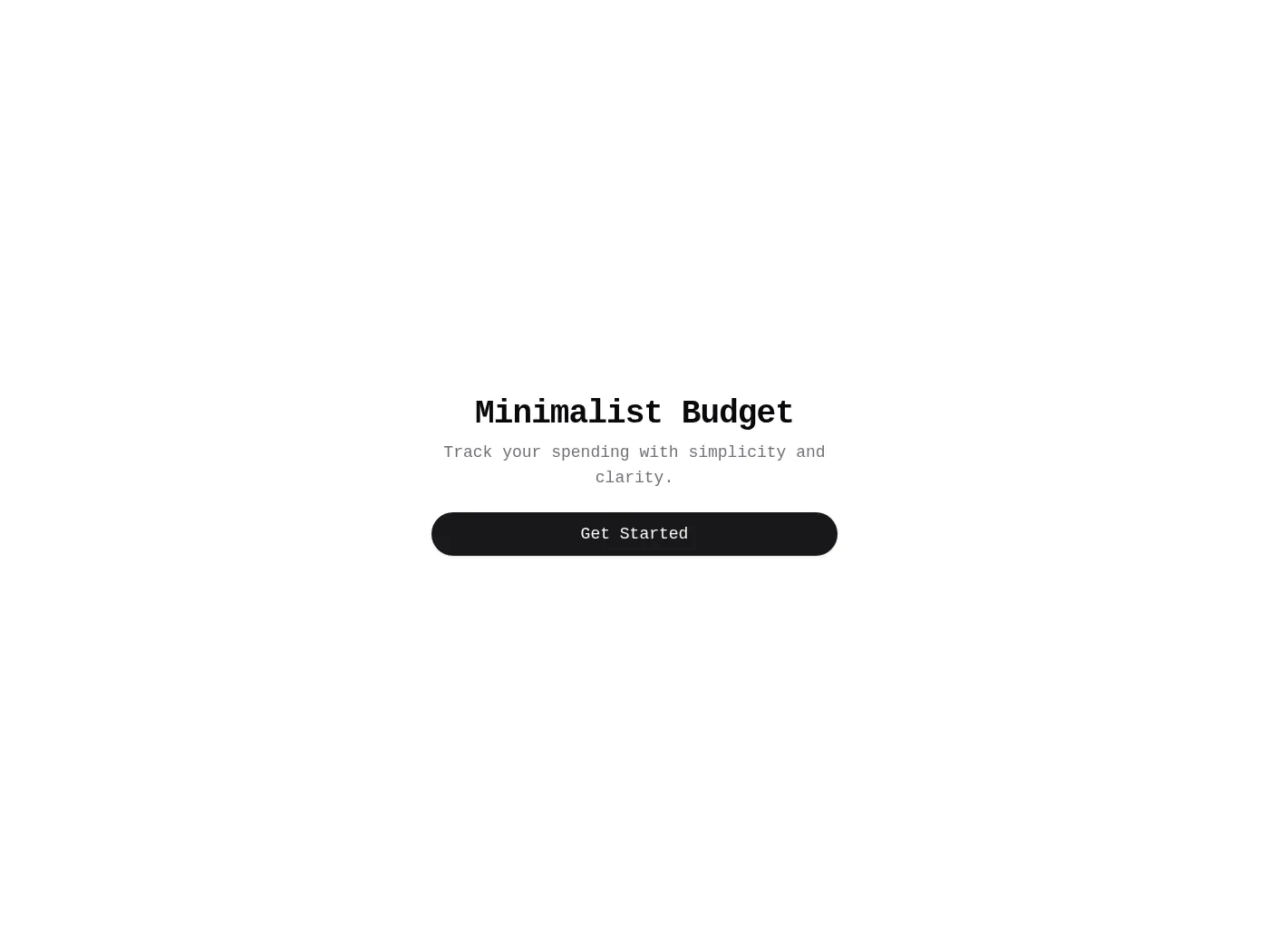 Minimalist Budget Tracker