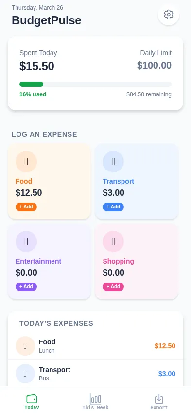 BudgetPulse Tracker