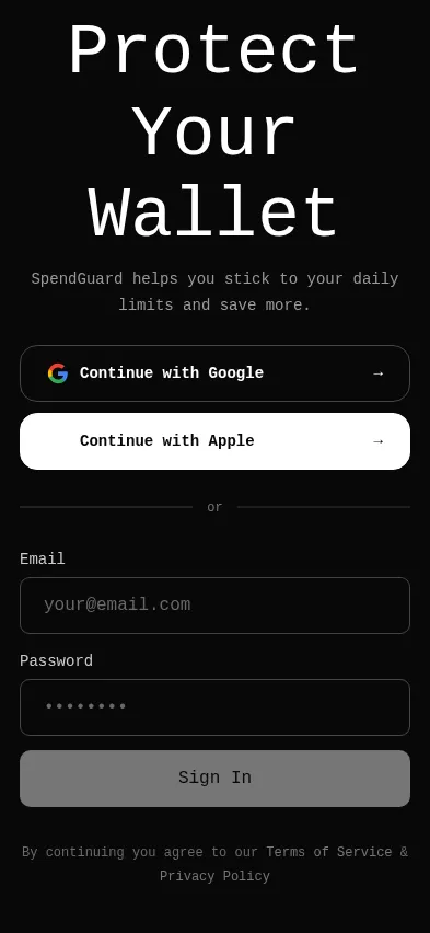 SpendGuard Budget App