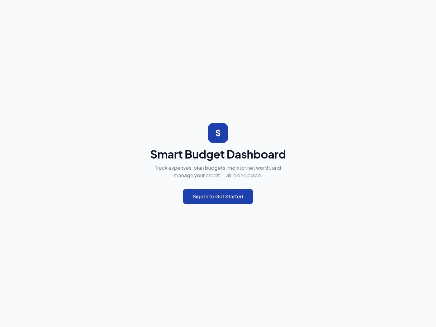 Smart Budget Dashboard