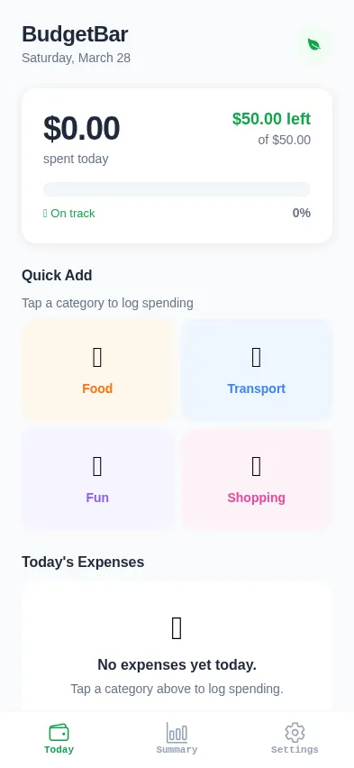BudgetBar Mobile