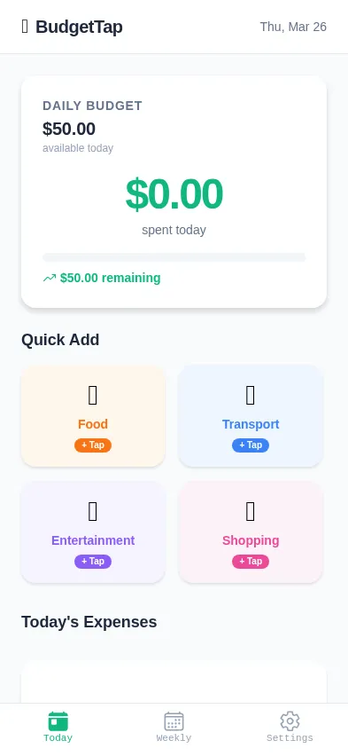 BudgetTap Mobile