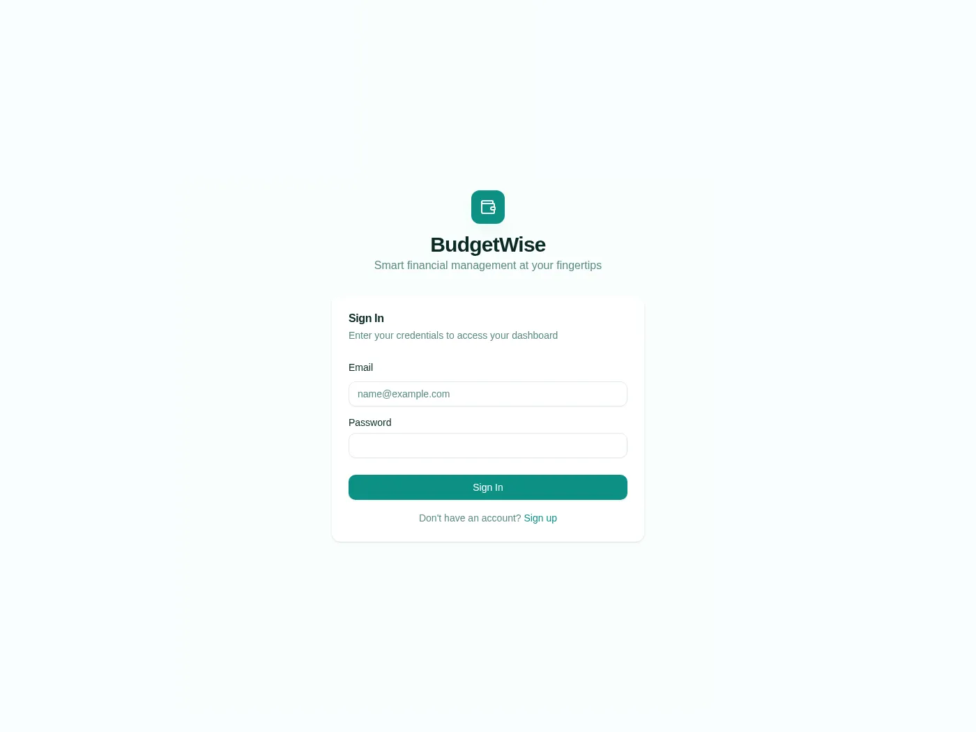BudgetWise Dashboard